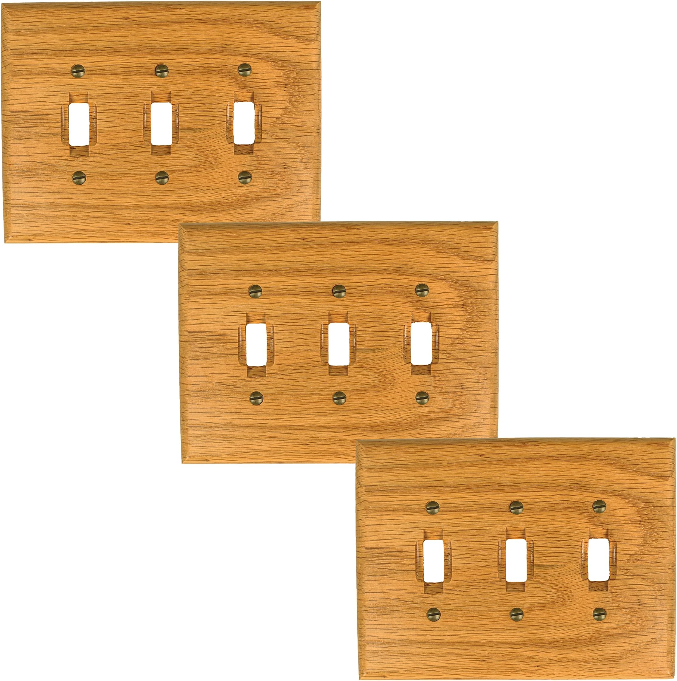 Traditional Genuine Solid Oak Wood, Switch plate, Wall plate, Cover, 3 ...