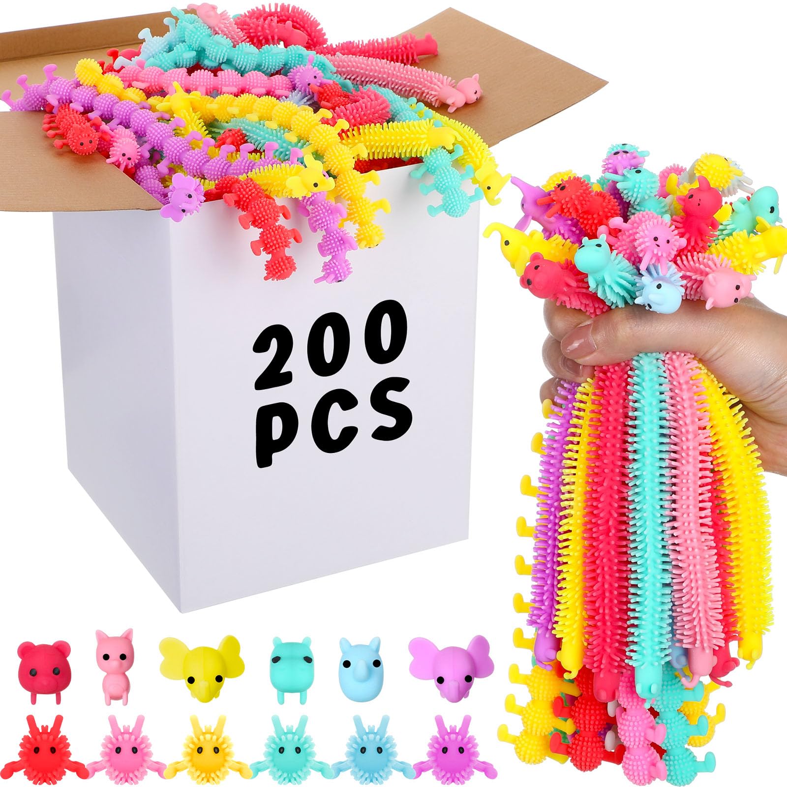 Amazon.com: Chivao Bulk Stretchy String Fidget Toys Animal Sensory Toys ...