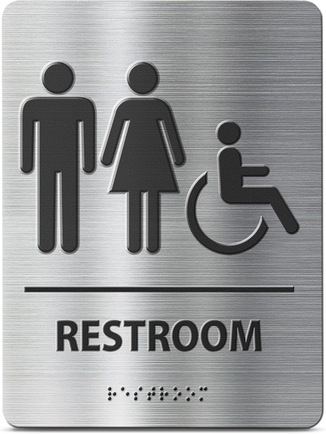 Amazon.com : ADA Compliant Modern Restroom Sleek Sign for Business ...