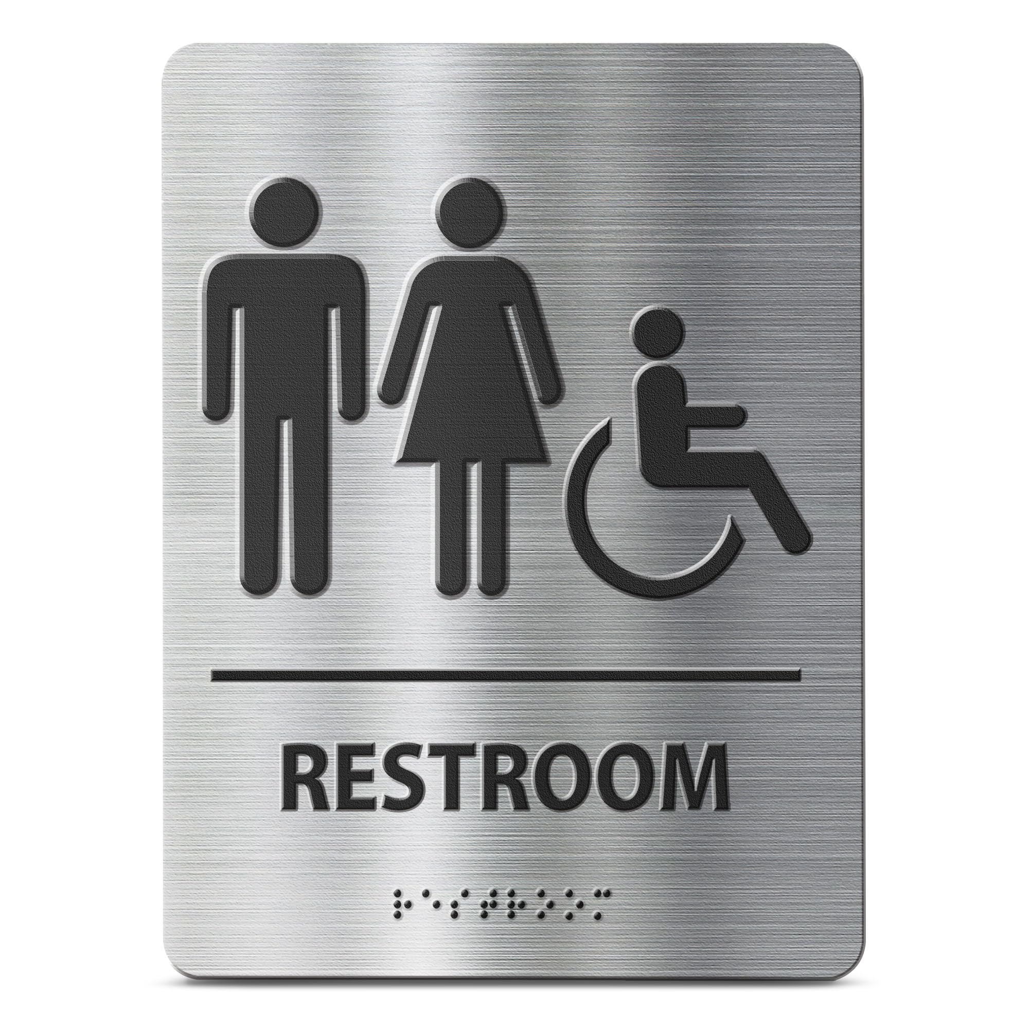Amazon.com : ADA Compliant Modern Restroom Sleek Sign for Business ...