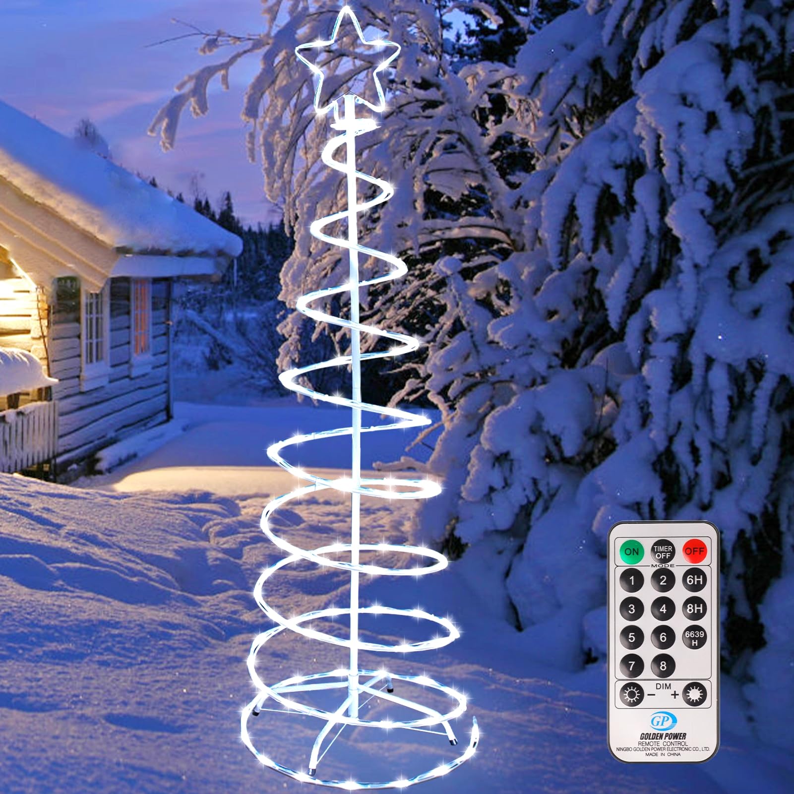 6FT Christmas Spiral Tree Outdoor Christmas Tree with Lights Outdoor ...