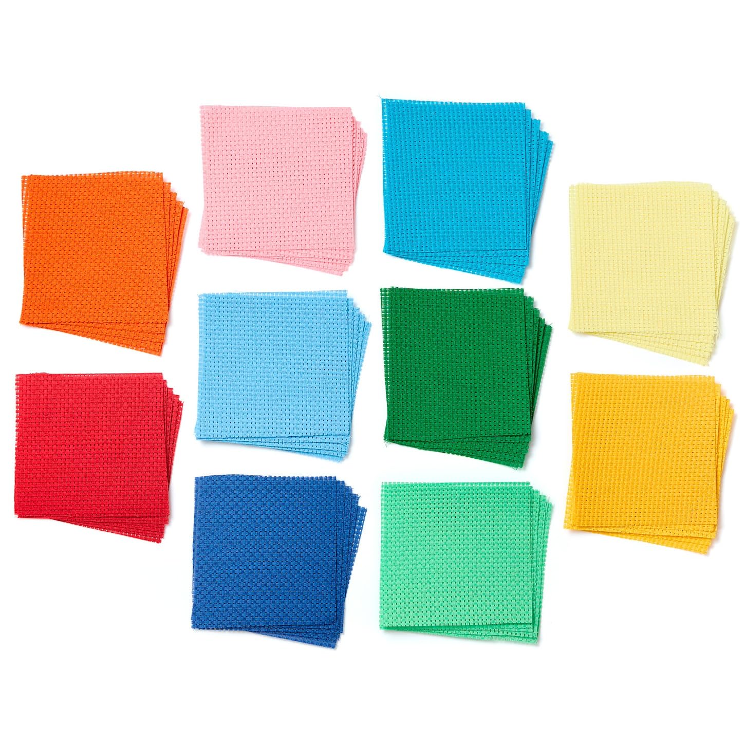 Springboard Cross Stitch Fabric Squares - 50-Pack of Binca Mesh Sheets ...