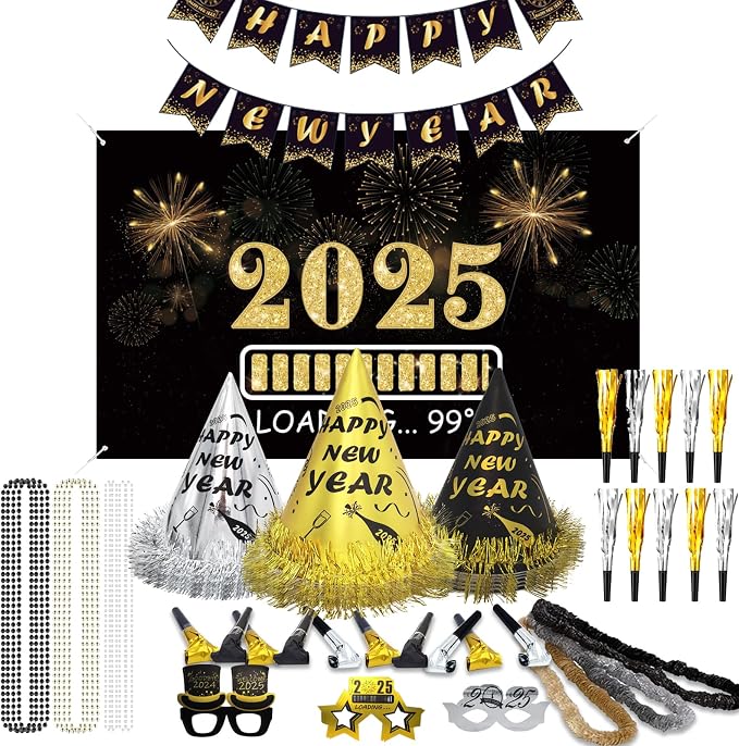 Amazon.com: New Years Eve Party Supplies 2025 - Happy New Year Party ...