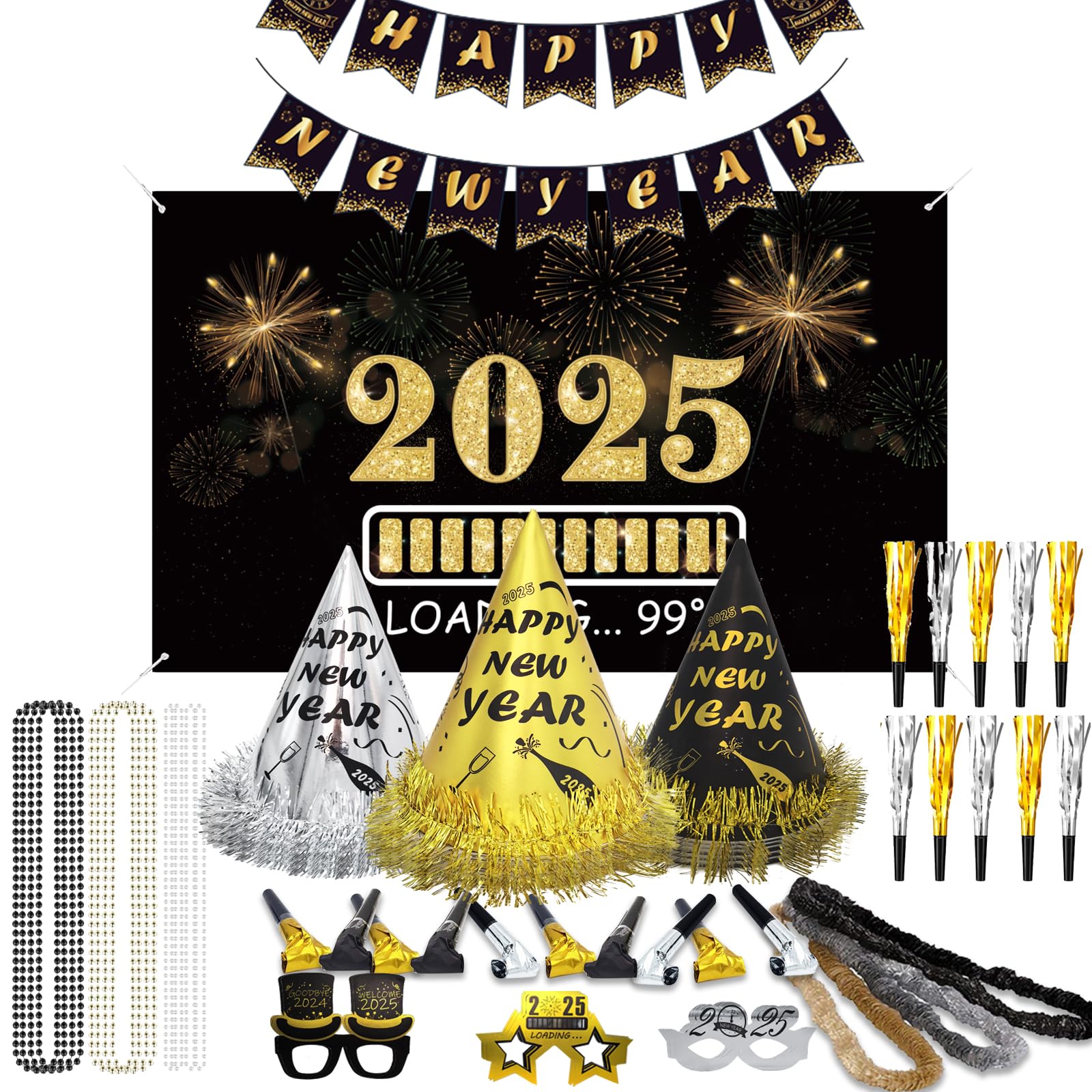 Amazon.com: New Years Eve Party Supplies 2025 - Happy New Year Party ...