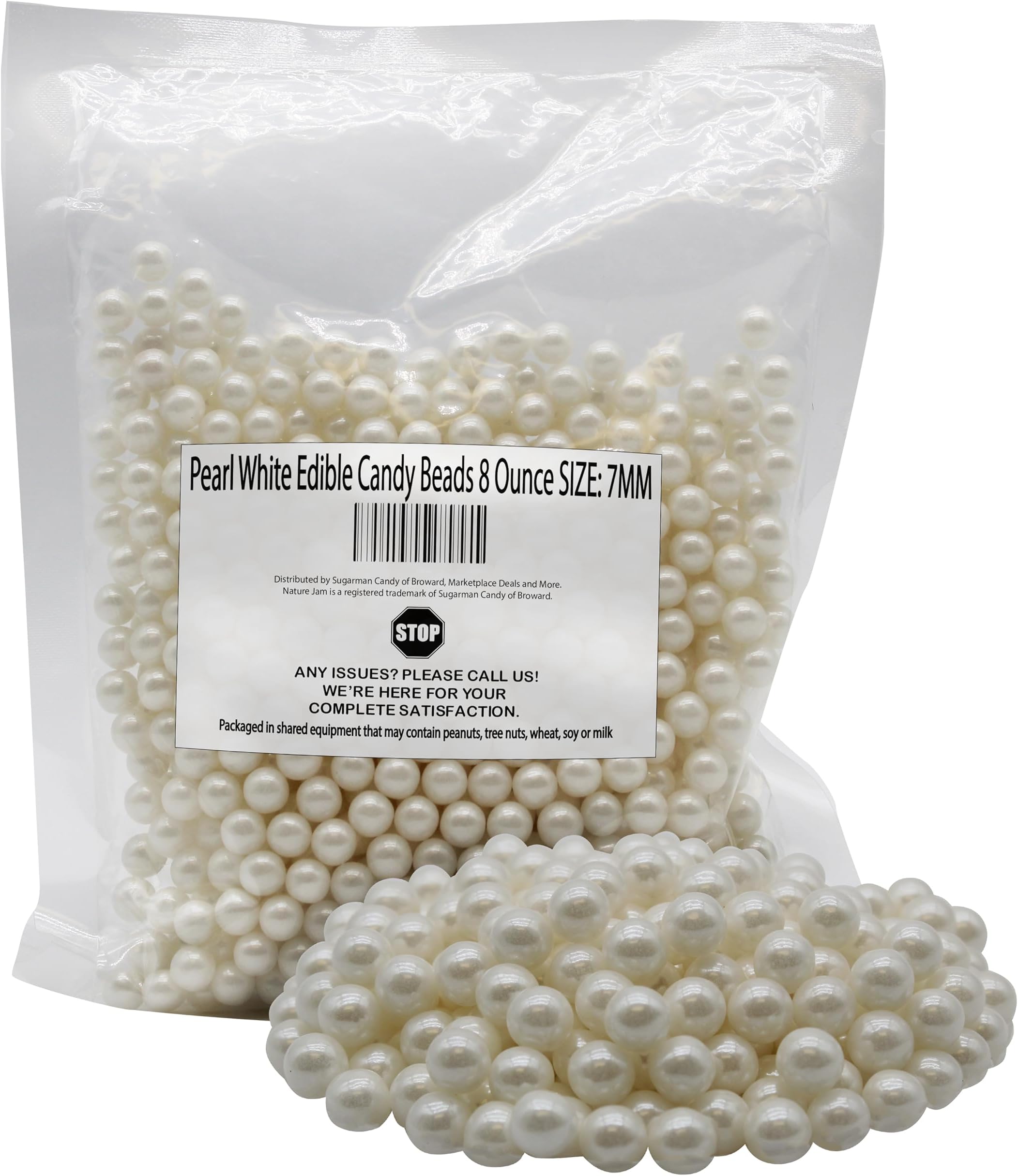 Amazon.com : 8 Ounce 10MM Gold Edible Candy Beads For Decorating ...