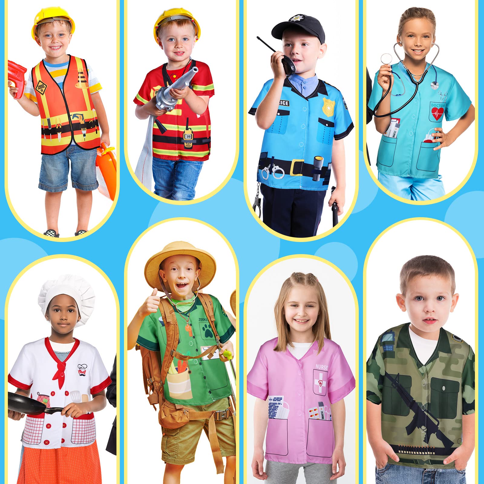 Snapklik.com : Jiuguva 12 Pcs Kids Dress Up Clothes, Role Play Costumes ...
