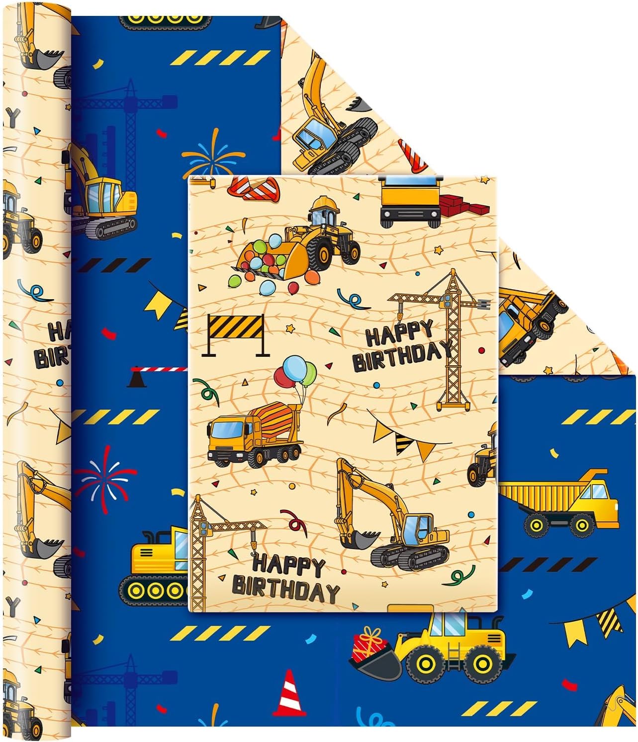 Amazon.com: WERNNSAI Construction Wrapping Paper Roll - 1 Roll 17” x 33 ...