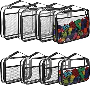 Amazon.com: 8 Packs Toy Storage Bags with Zipper, Reusable Clear PVC Board Game Storage, Travel ...