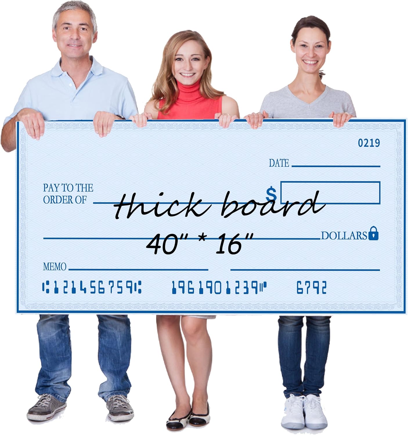 Amazon.com: 40" x 16" Giant Big Blank Check - Folded Oversized Reusable ...