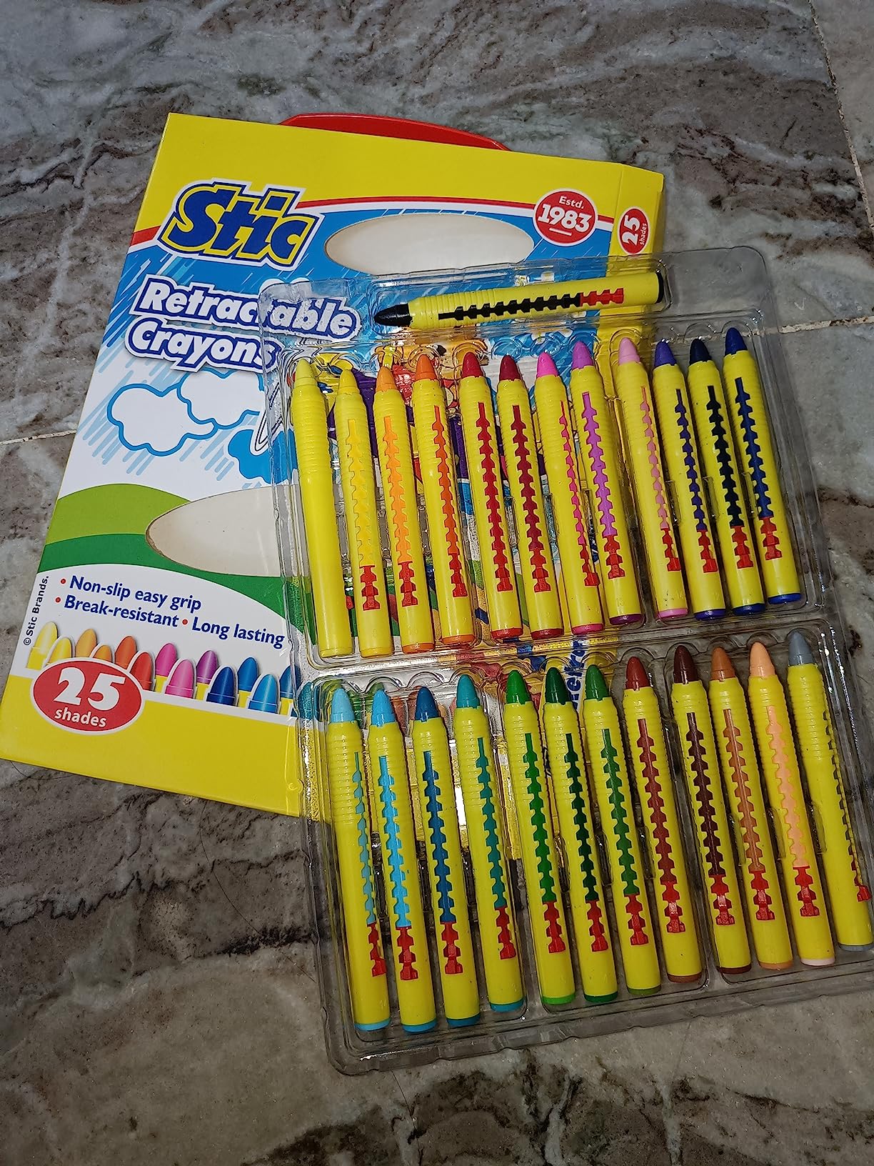 Stic 25 Retractable Crayons Toddler Grip Unbreakable Set Washable ...