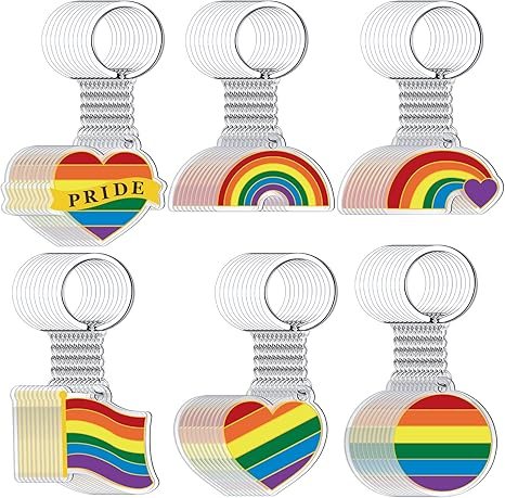 Amazon.com: 120 Pcs Gay Pride Rainbow Keychain LGBTQ Accessories Bulk LGBT Rainbow Gay Gift ...