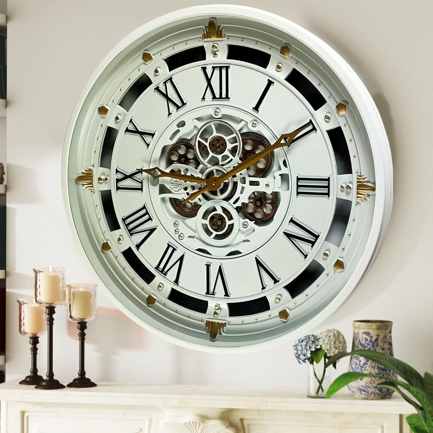 Amazon.com: The Gears Clock 26'' inch Wall Clock with Real Moving Gears ...