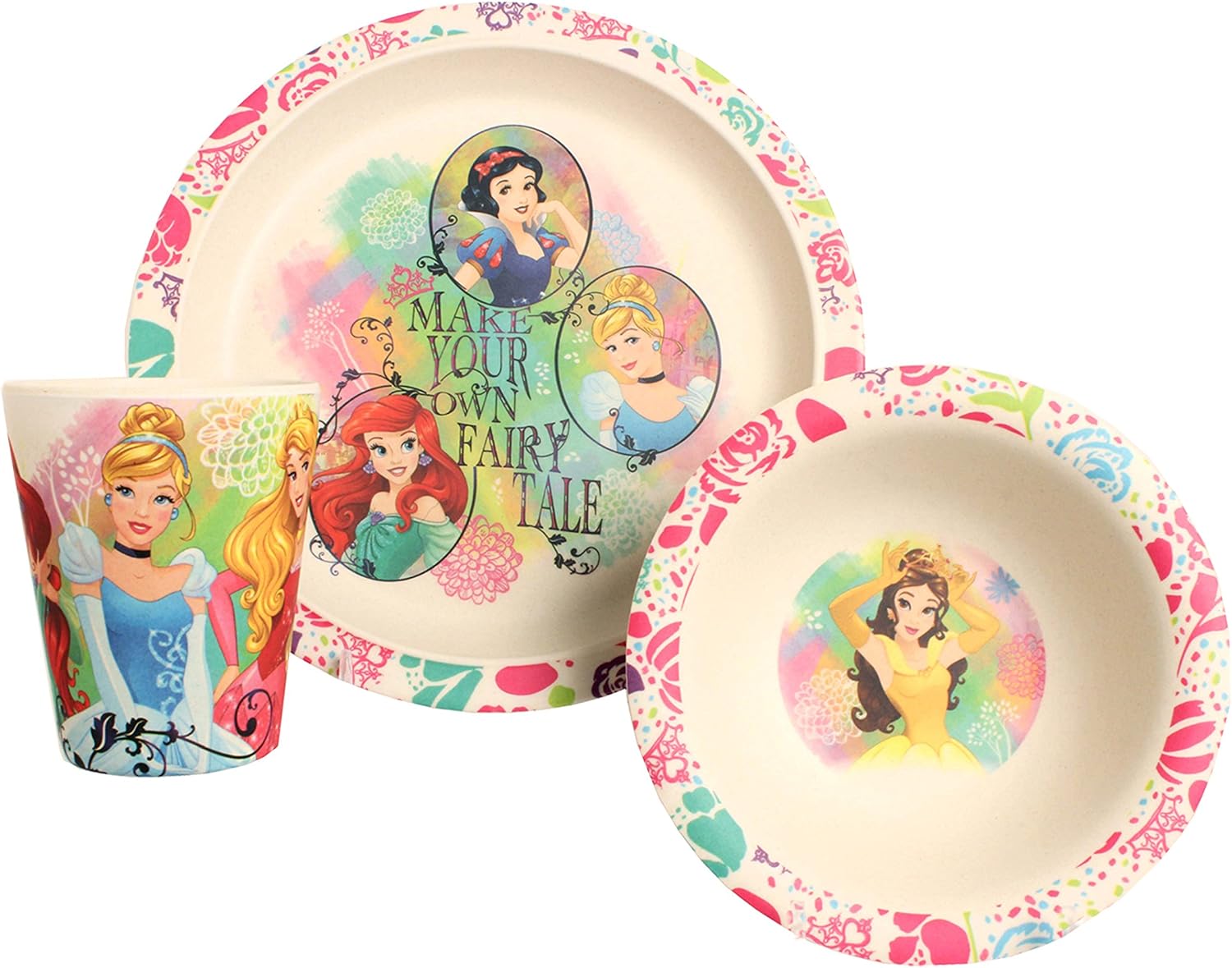 Amazon.com: Disney Princess Dreams Come True Bamboo Dinnerware Set ...