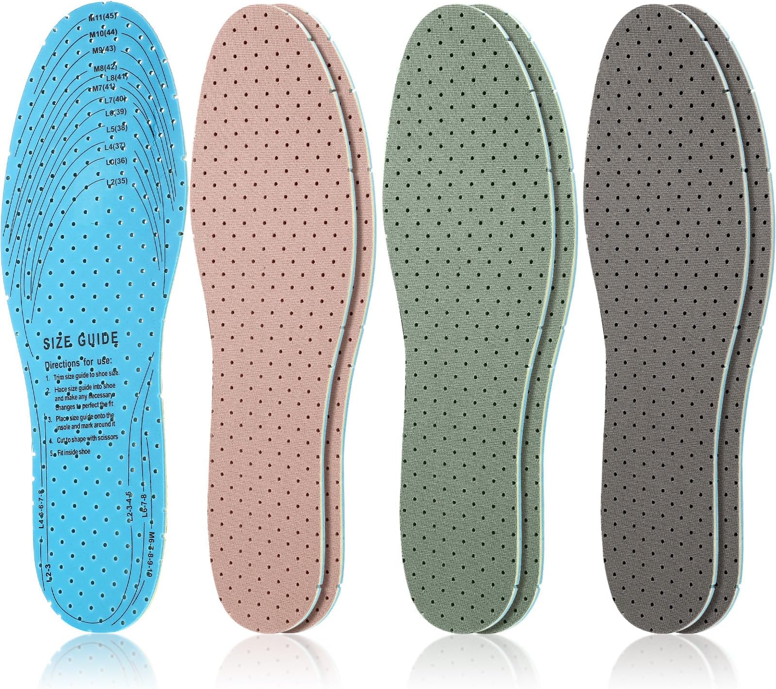Amazon.com: 3 Pairs Breathable Shoe Insoles Inserts Ultra Soft ...