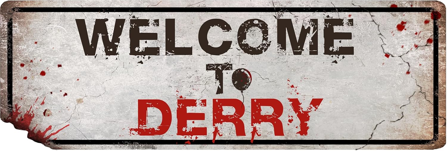 Amazon.com: Flinelife Welcome To Derry Sign,16x6,Horror Movie Signs ...