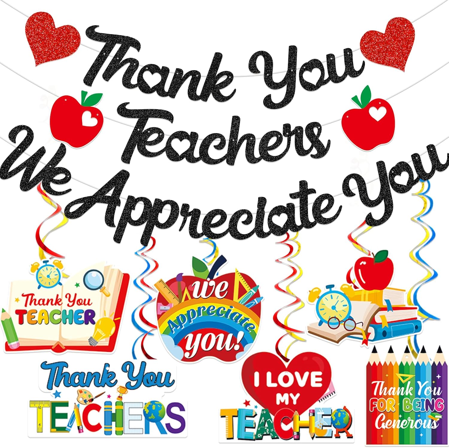 Amazon.com: Thank You Teachers Banner Teacher Appreciation Banner ...