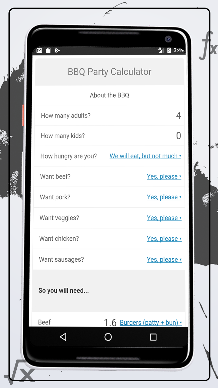 BBQ Party Calculator - App on Amazon Appstore