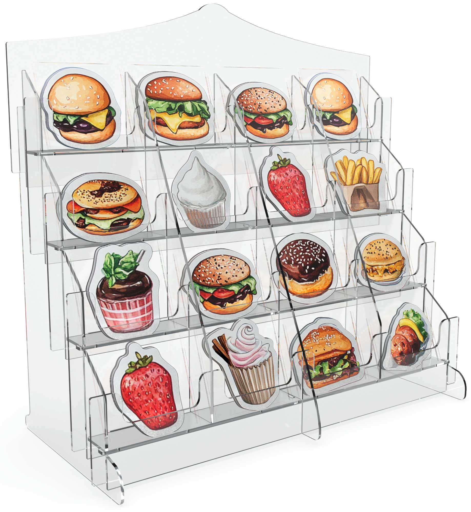 Amazon.com: HOTCAN Acrylic Sticker Display Stand with Curved Pockets ...
