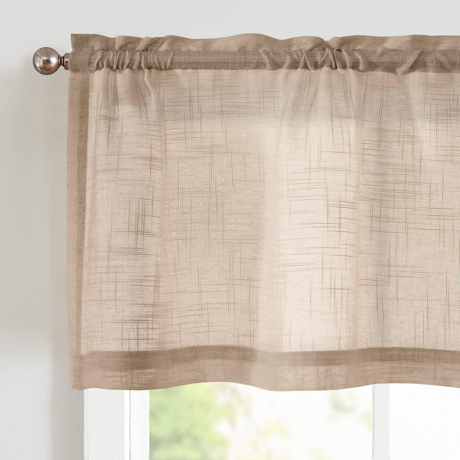 Amazon.com: jinchan Sheer Valance Curtain Linen Textured Valance for ...
