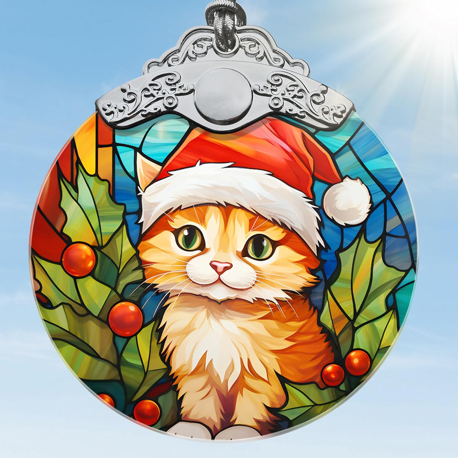 Amazon.com: Cat Christmas Ornaments, Jocidea Cat Christmas Decorations ...