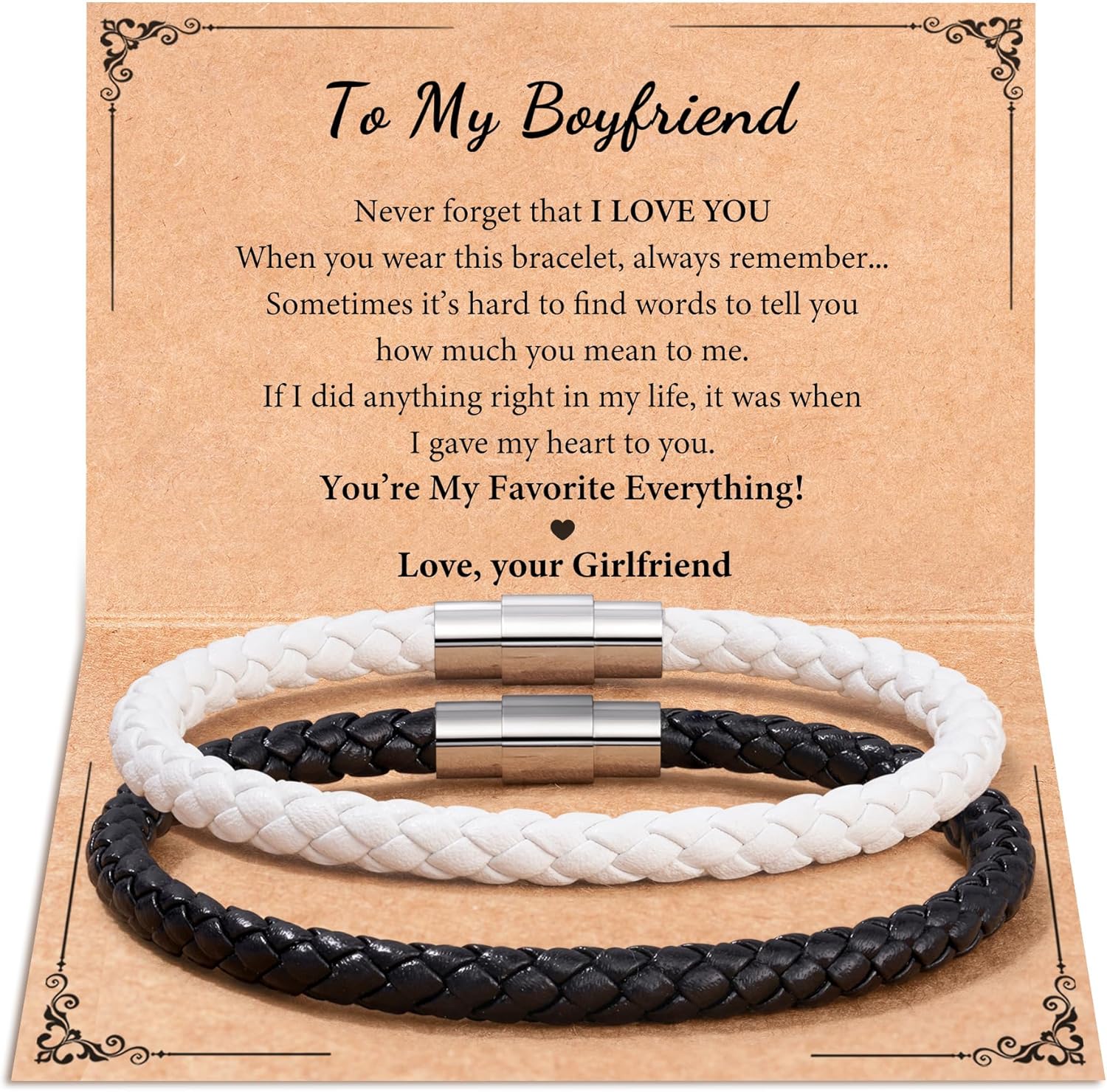 Amazon.com: LAVEIR Gifts for Boyfriend, Cute Boyfriend Bracelets ...