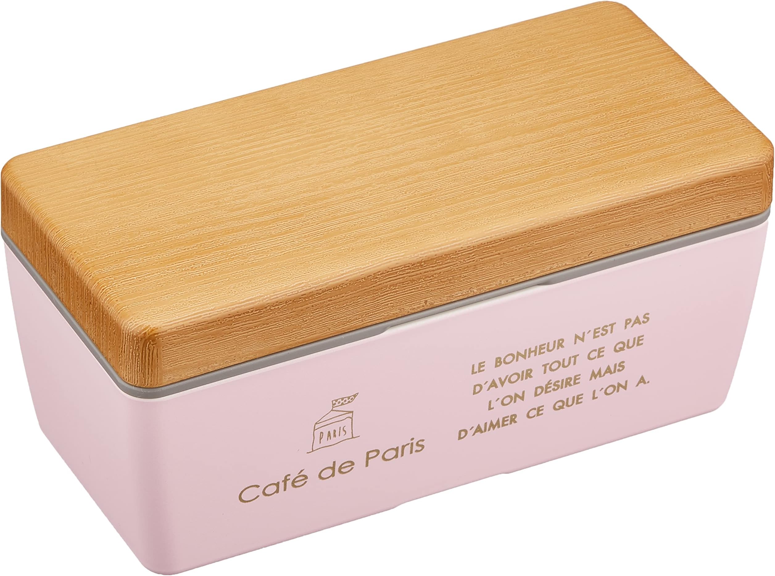 Amazon.co.jp: 正和(Showa) 弁当箱 木目 BC ランチボックス Café de paris ピンク 1段 600ml 仕切り付き PARIS 保冷剤付き 日本製 77144 ...