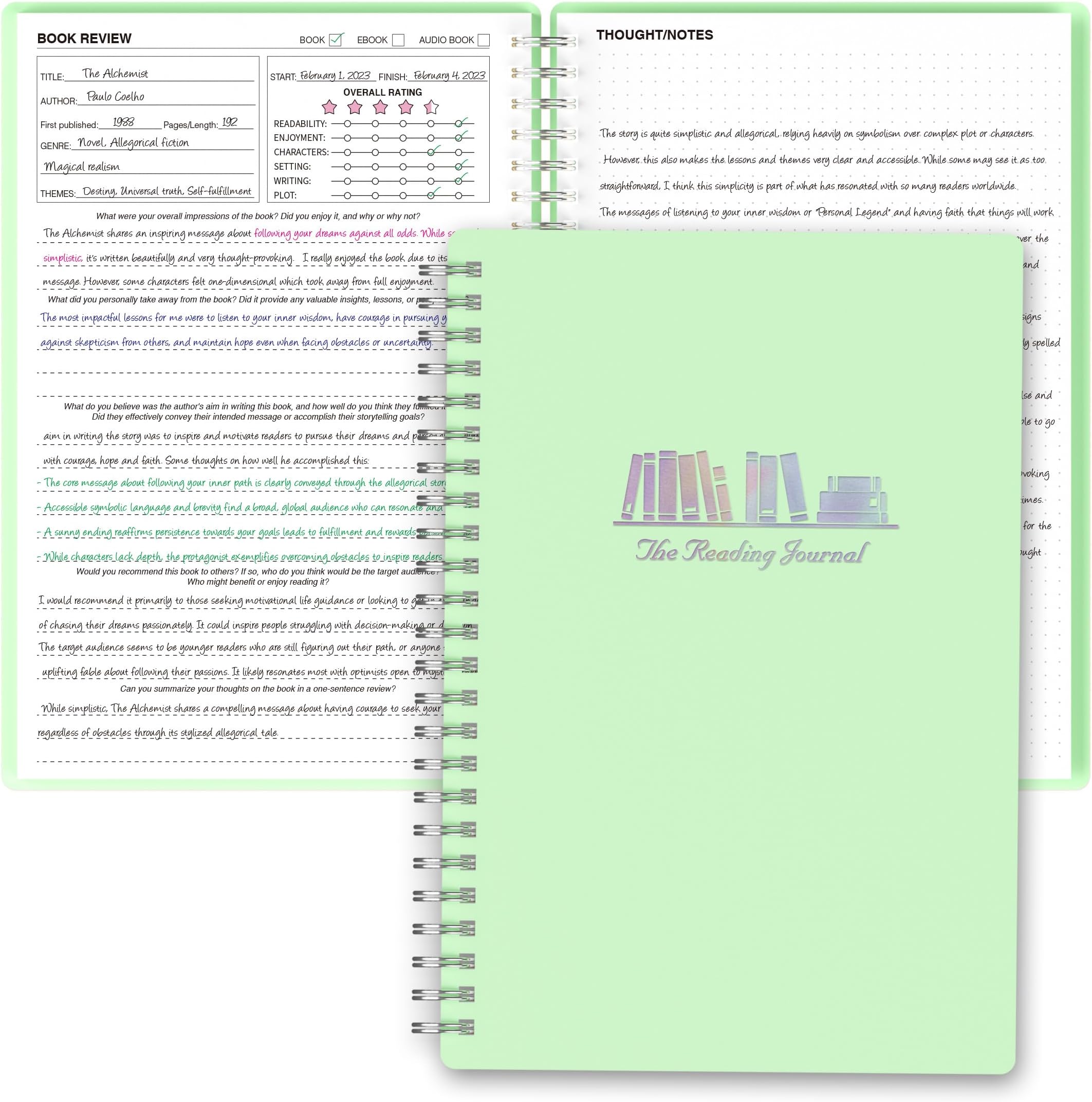 Amazon.com : Book Review Journal · Bookish Notebook for Readers, Spaces ...