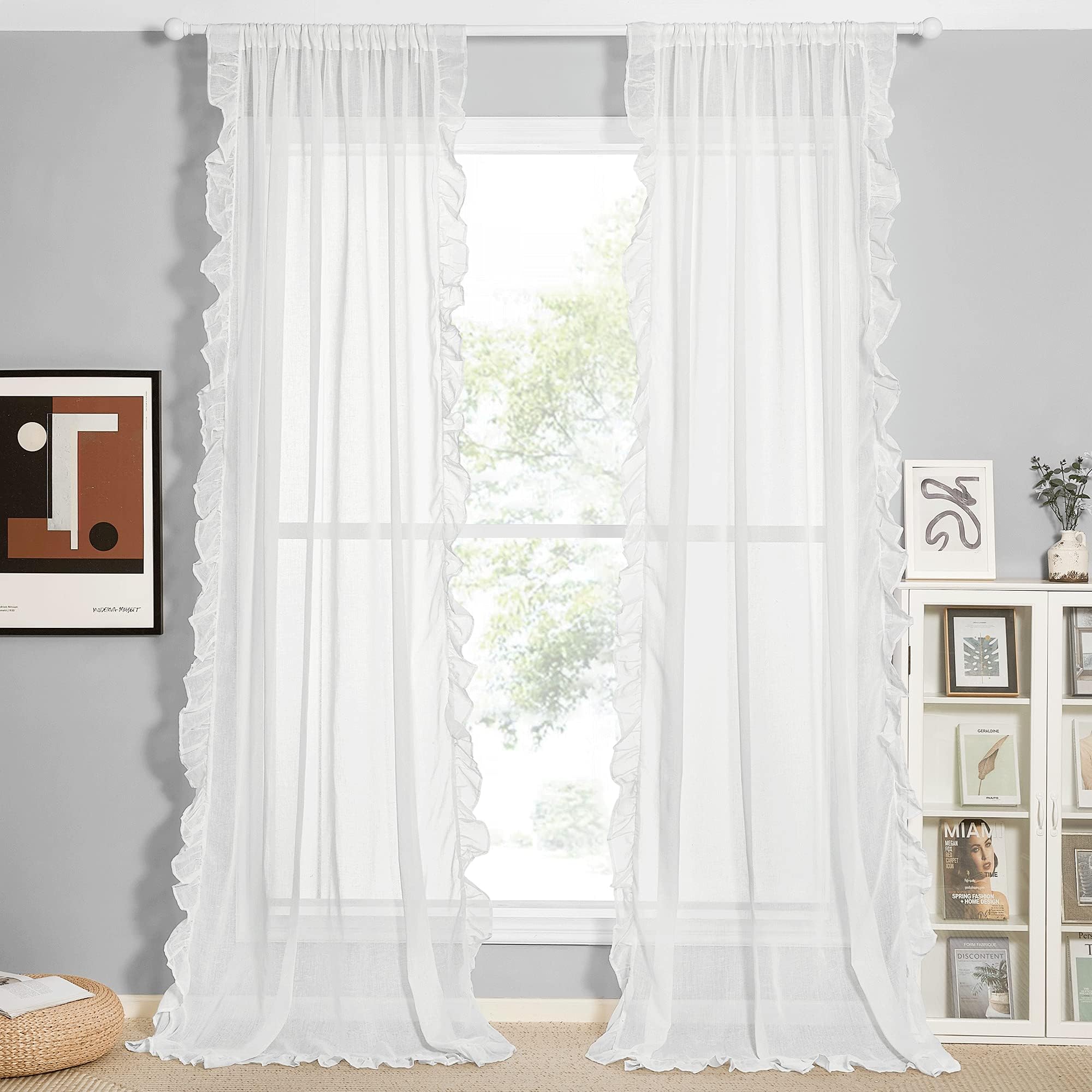 Amazon.com: Sweet Home Collection 2 Pack Window Panel Sheer Voile ...