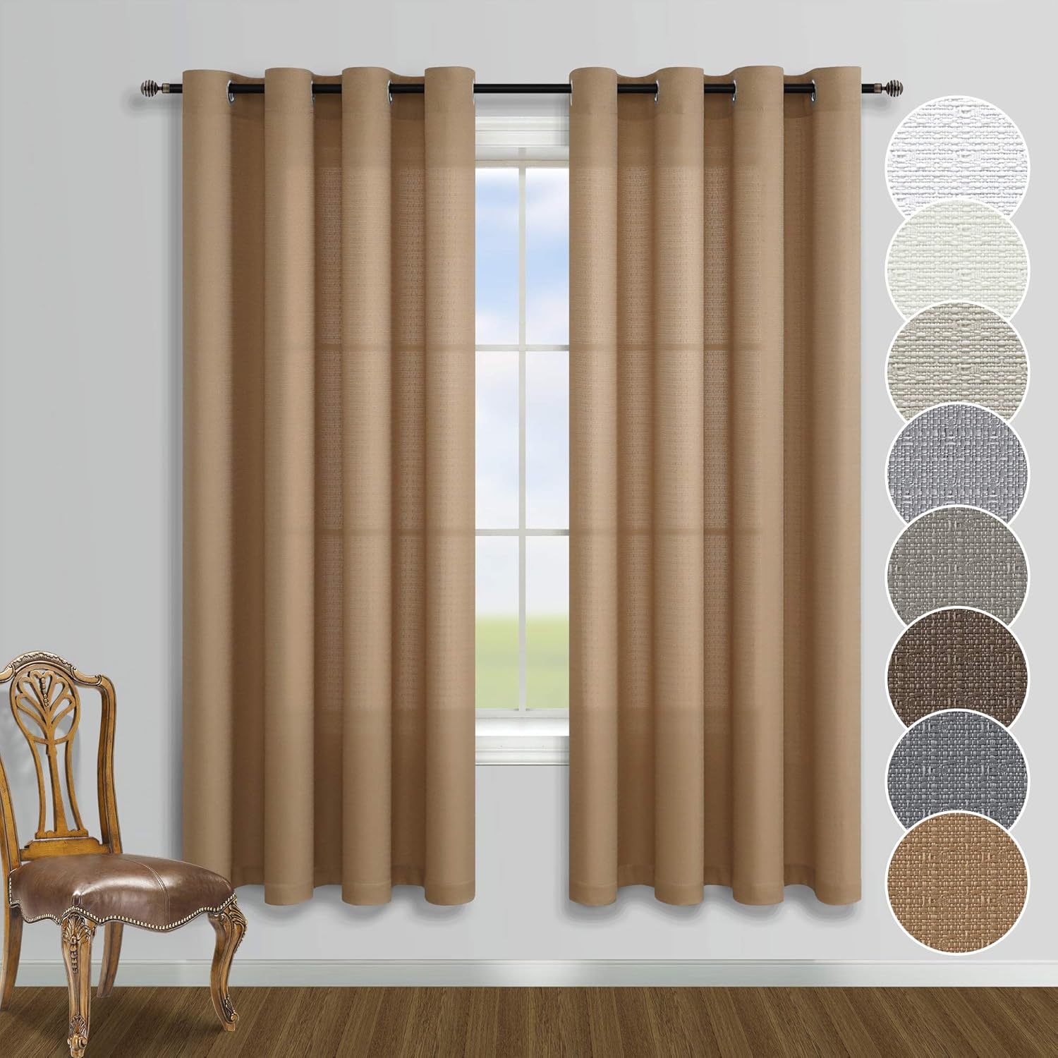 Amazon.com: Rustic Window Curtains 63 Inch Length for Bedroom 2 Curtain ...