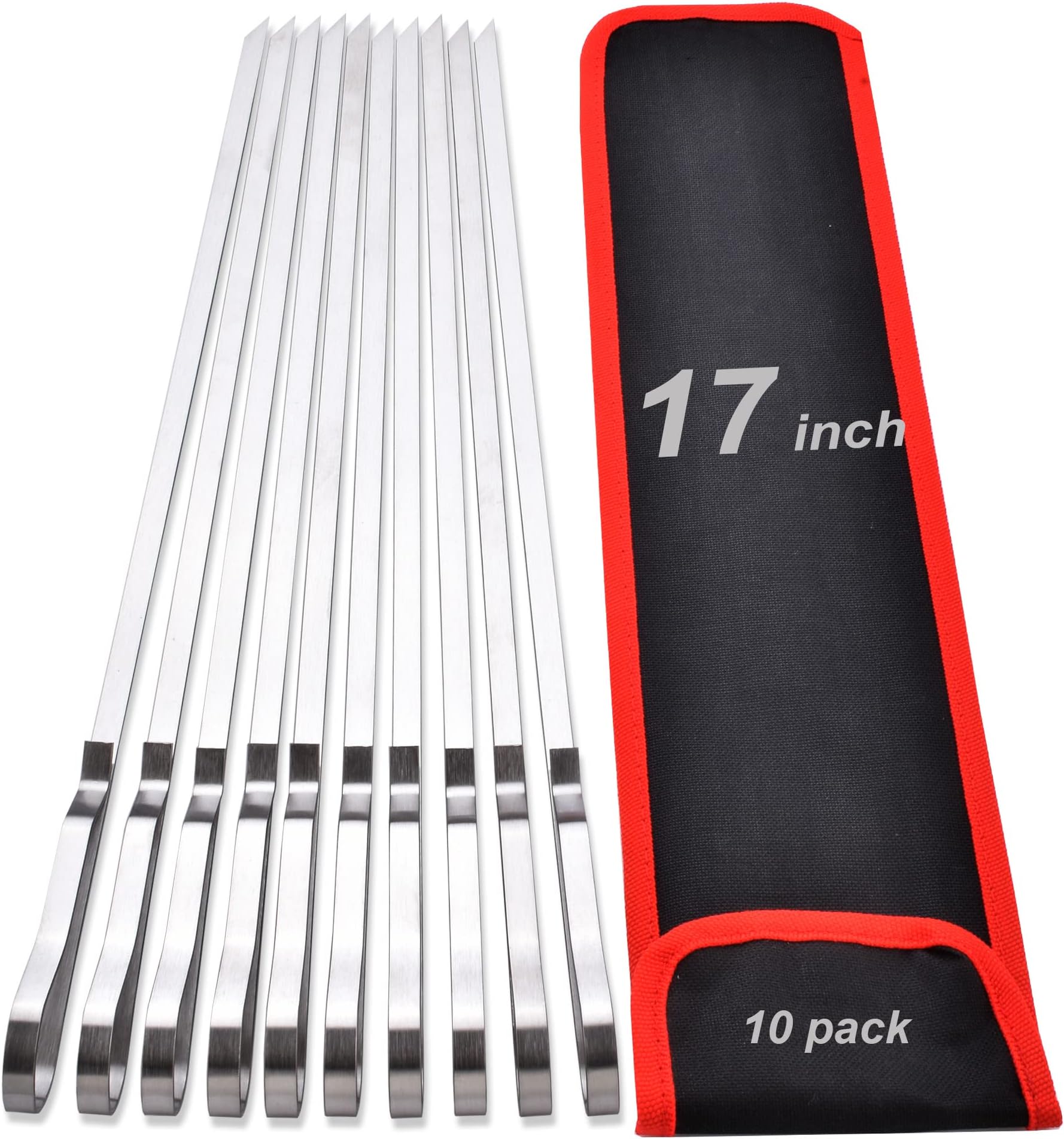 Amazon.com : Shish Kabob Skewers, Kebab Skewers 17.7" Stainless Steel ...