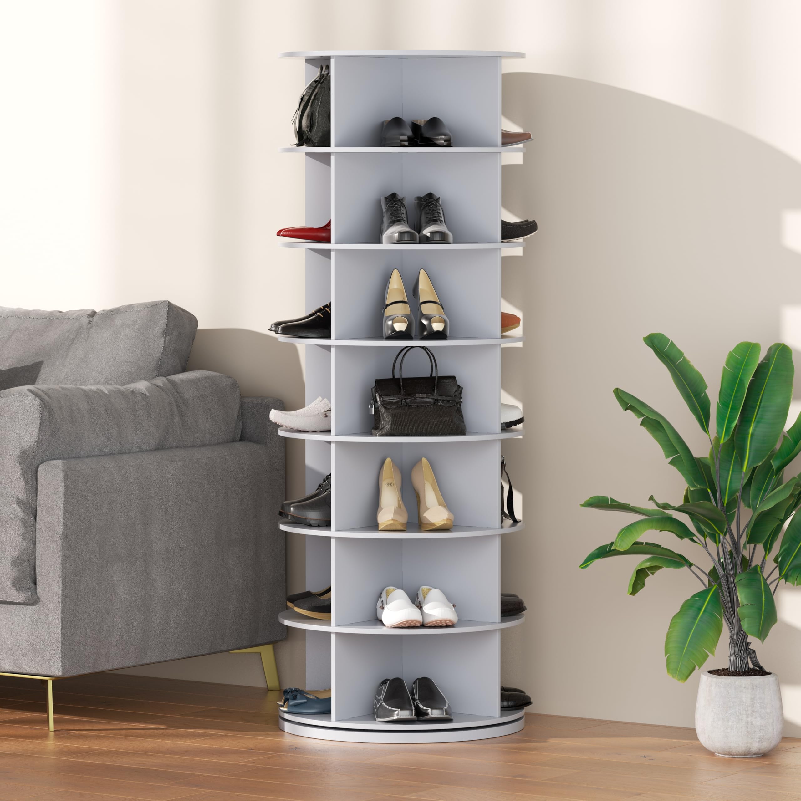 Amazon.com: 7 Tier Rotating Shoe Rack Tower, Shoe Rack Storage Round ...