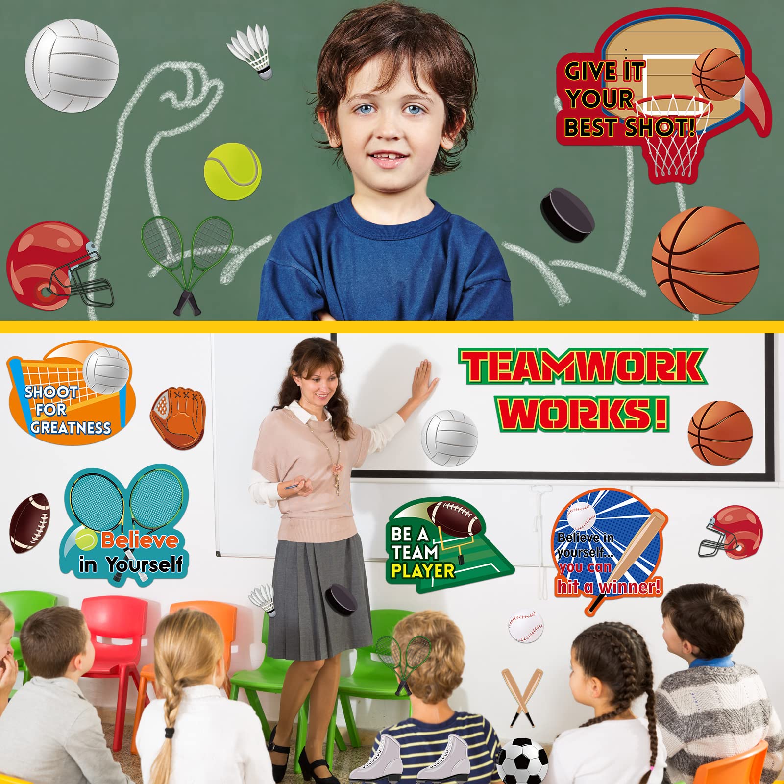 Snapklik.com : Thenshop 72 Pcs Sports Party Bulletin Board Borders ...