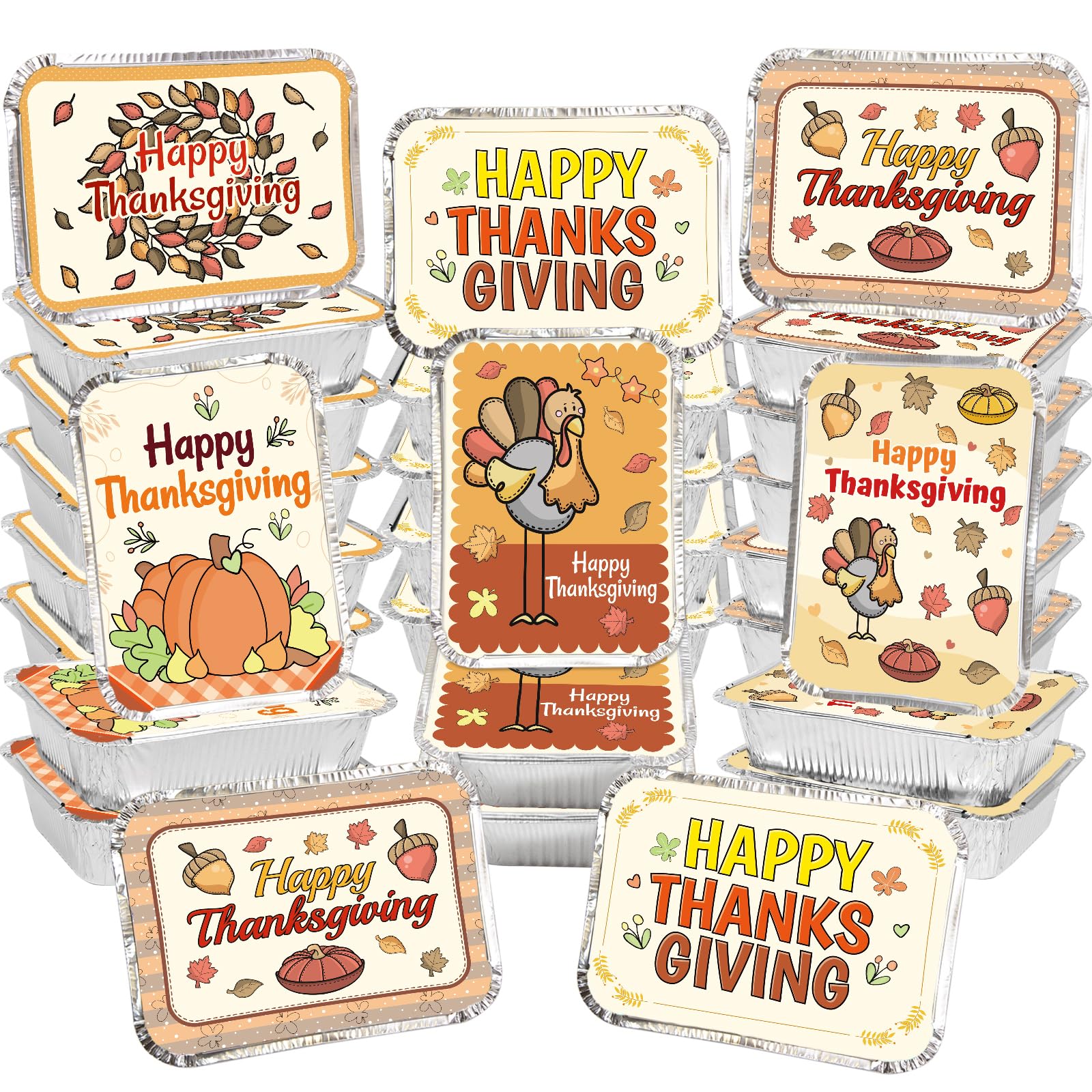 Amazon.com: WorldBazaar Thanksgiving To Go Containers 36 Pcs ...