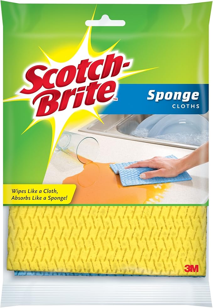 Amazon.com: Scotch-Brite Sponge Cloth, 3 pack of 2 sponge cloths, which ...