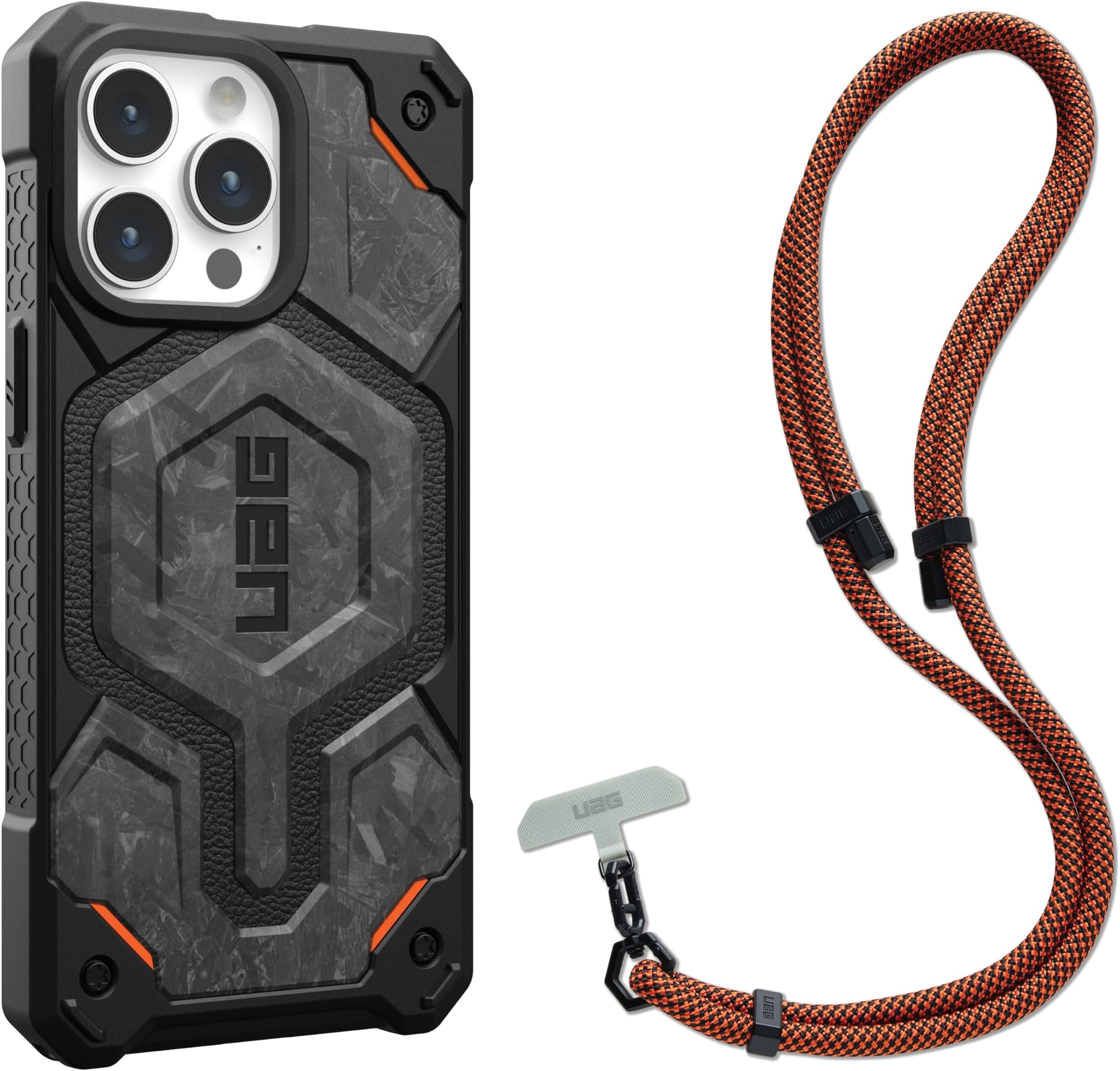 Amazon.com: URBAN ARMOR GEAR UAG Designed for iPhone 15 Pro Max Case Monarch Pro Forged Carbon ...