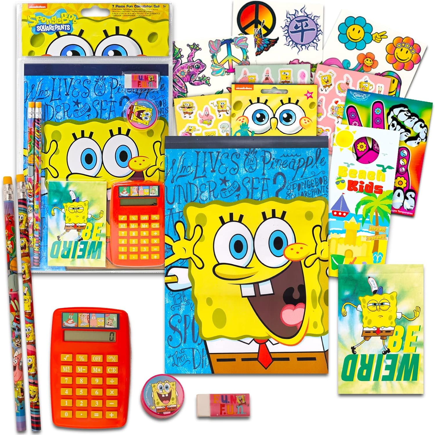 Amazon.com: Spongebob School Supplies Value Pack - 7 Pc Bundle with ...