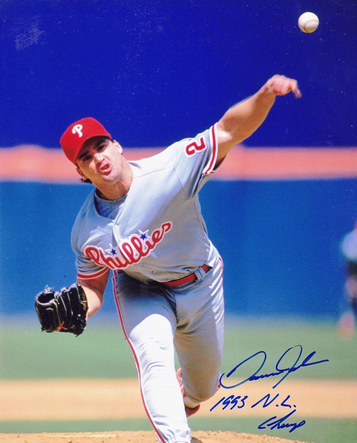 DANNY JACKSON PHILADELPHIA PHILLIES 1995 NL CHAMPS ACTION SIGNED 8x10 ...