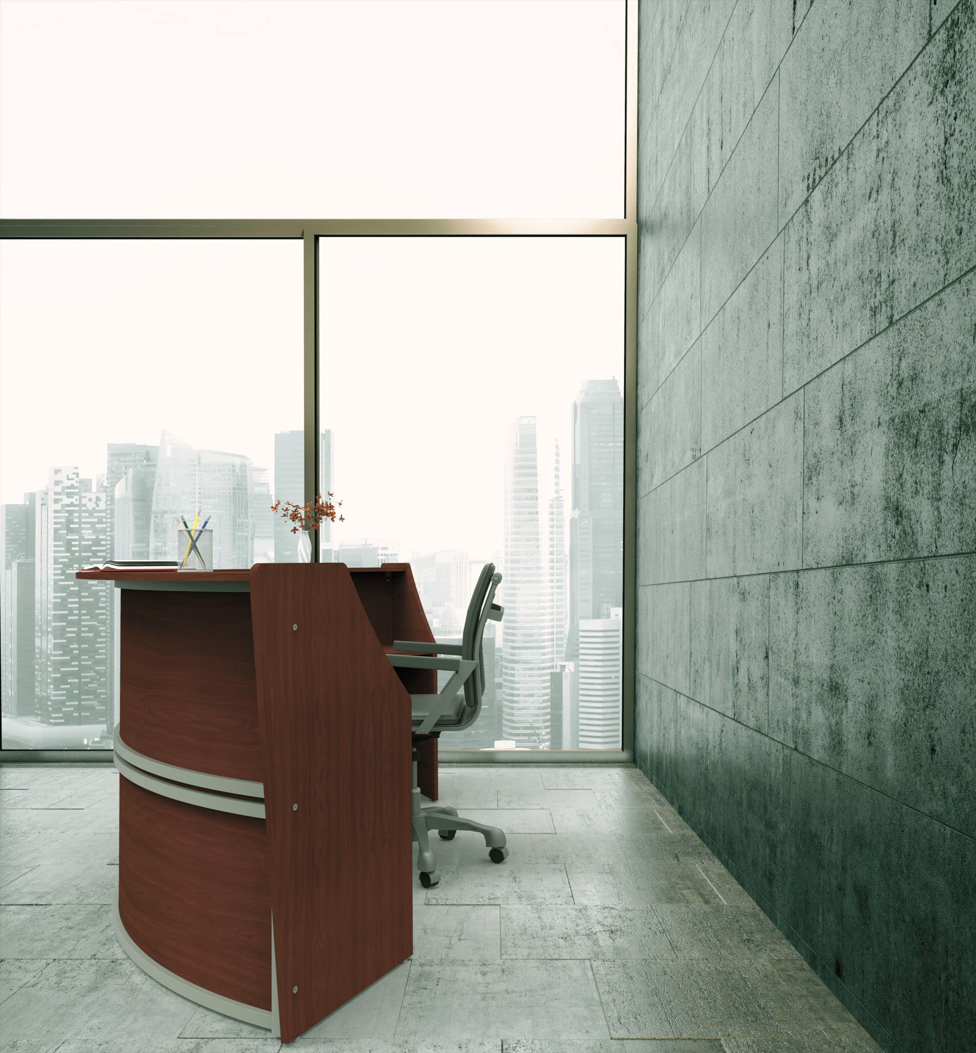 Modern Curved Reception Counter Design