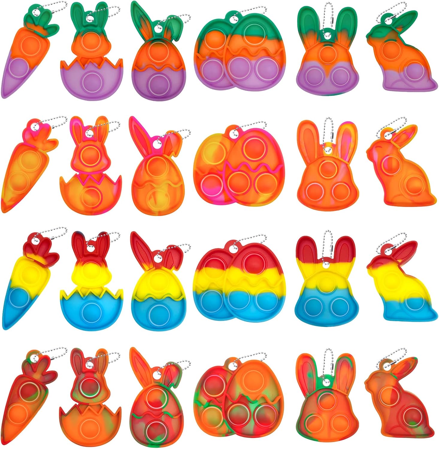 Amazon.com: 24 Pcs Easter Gift Mini Push Pop Bubble Fidget Toy ...
