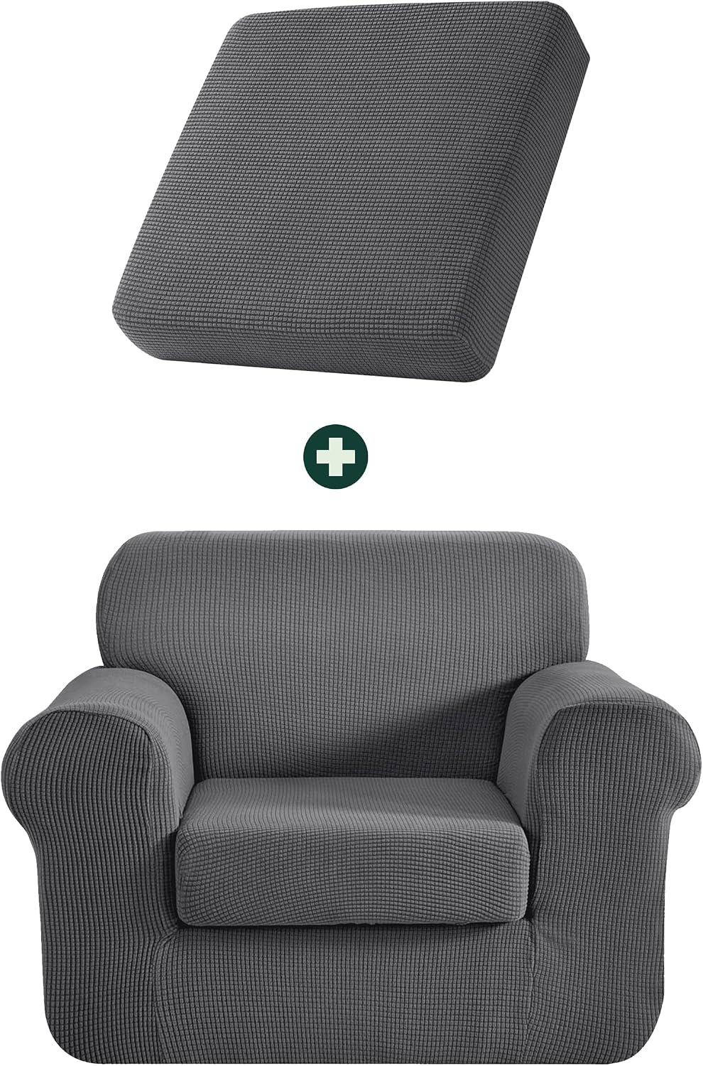 Amazon.com: CHUN YI 2 Piece Armchair Sofa Cover and Cushion Slipcover ...
