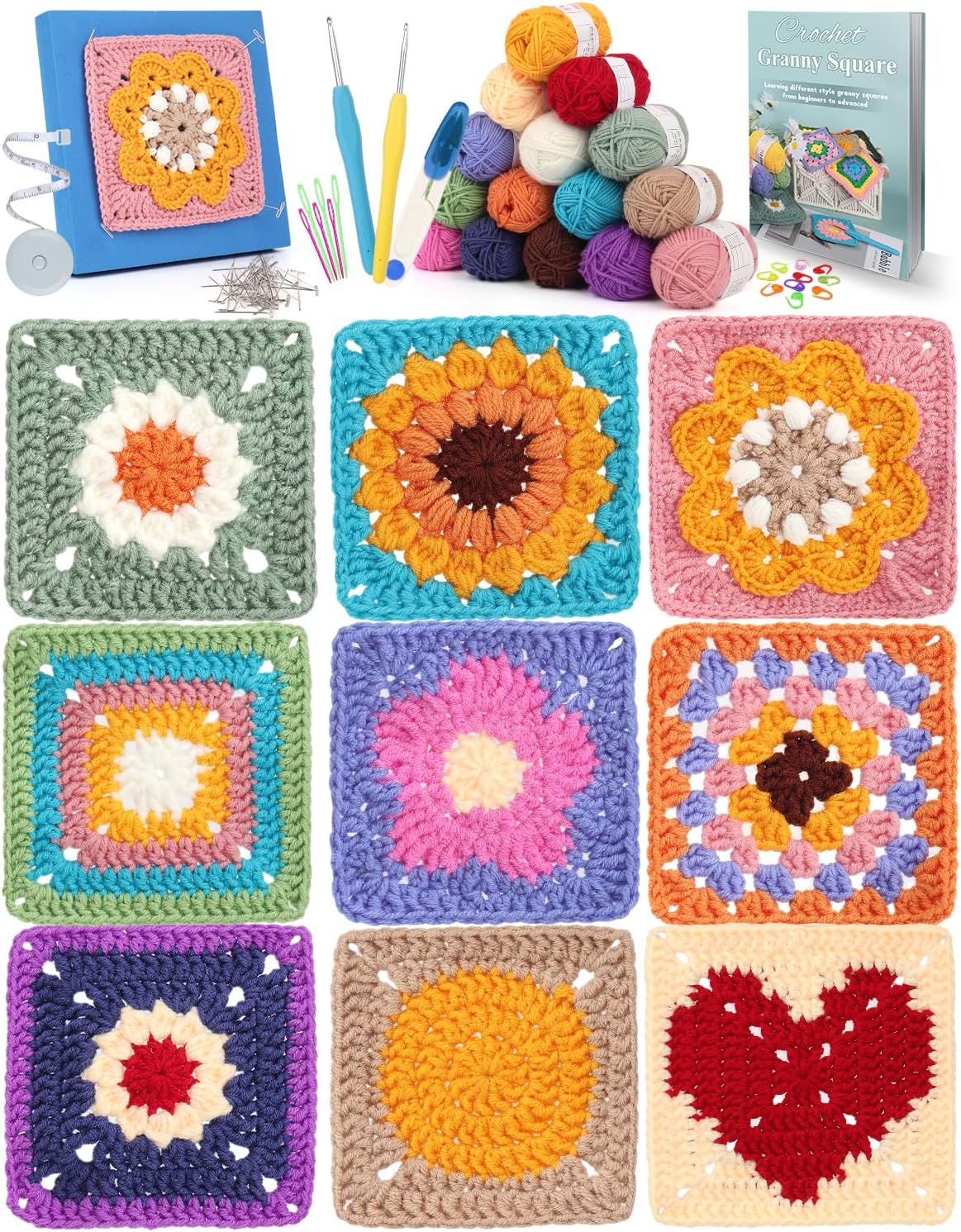 Amazon.com: Coopay Crochet Starter Kit for Beginners - 9-in-1 Granny ...