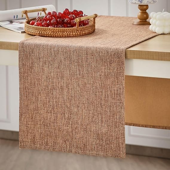 Amazon.com: Rustic Table Runner Boho Style, Handmade Brown Table Runner ...