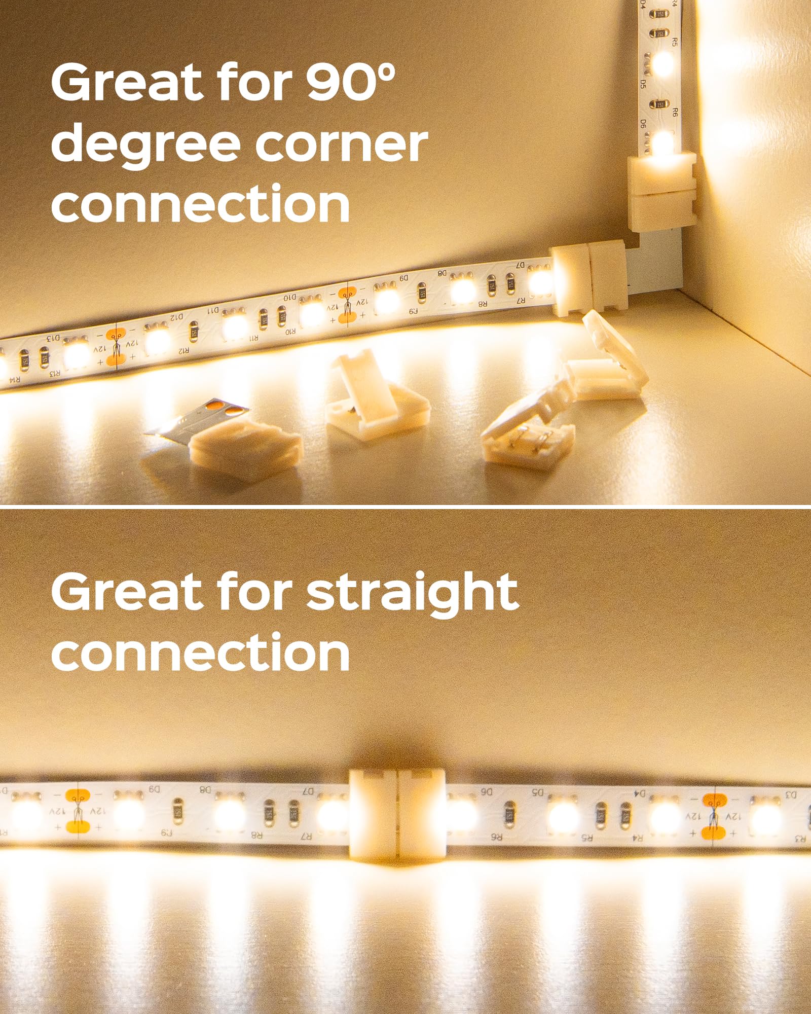 Snapklik.com : JACKYLED 8mm 2 Pin LED Strip Connectors Lights Connector ...