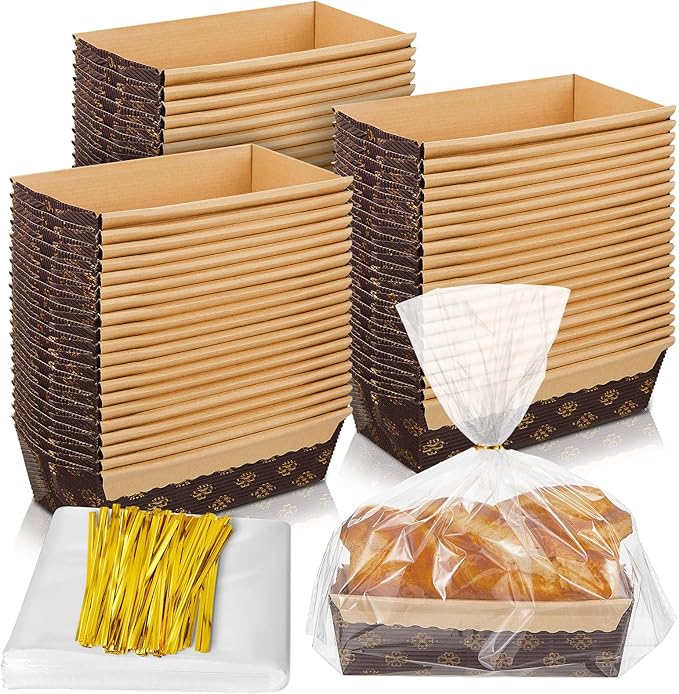 Amazon.com: 75 Sets Paper Loaf Pans for Baking Christmas 6 x 2.5 x 2 ...