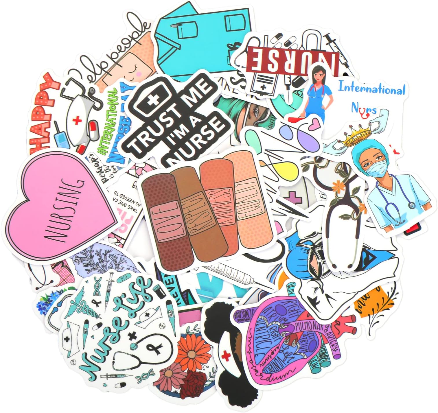 Amazon.com: 52 Pieces Doctor Nurse Stickers Medical Science Equipment ...