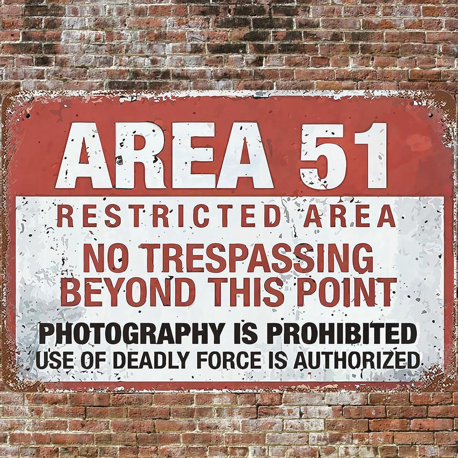 Amazon.com: Metal Sign 8"x12" Vintage Area 51 Conspiracy Theory, Retro ...