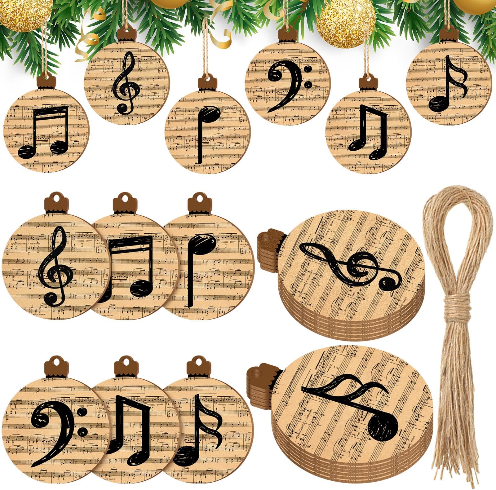Amazon.com: 36-Piece Musical Instrument Ornaments - Wooden Violin ...