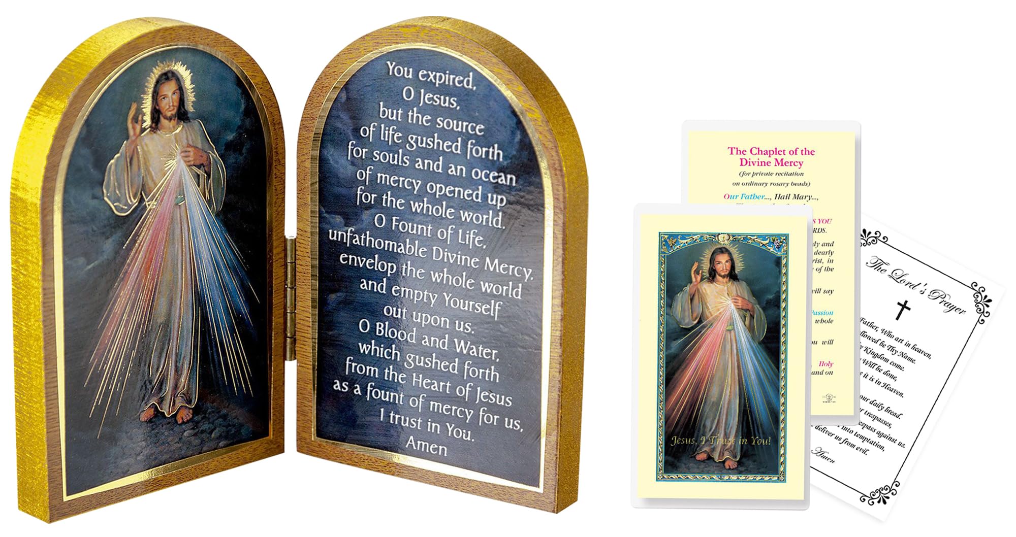 Divine Mercy Image Laminated Divine Mercy Chaplet Prayer Card Lords ...