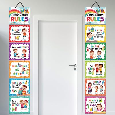 Decorably 12 Hanging Colorful Classroom Rules Poster Australia | Ubuy