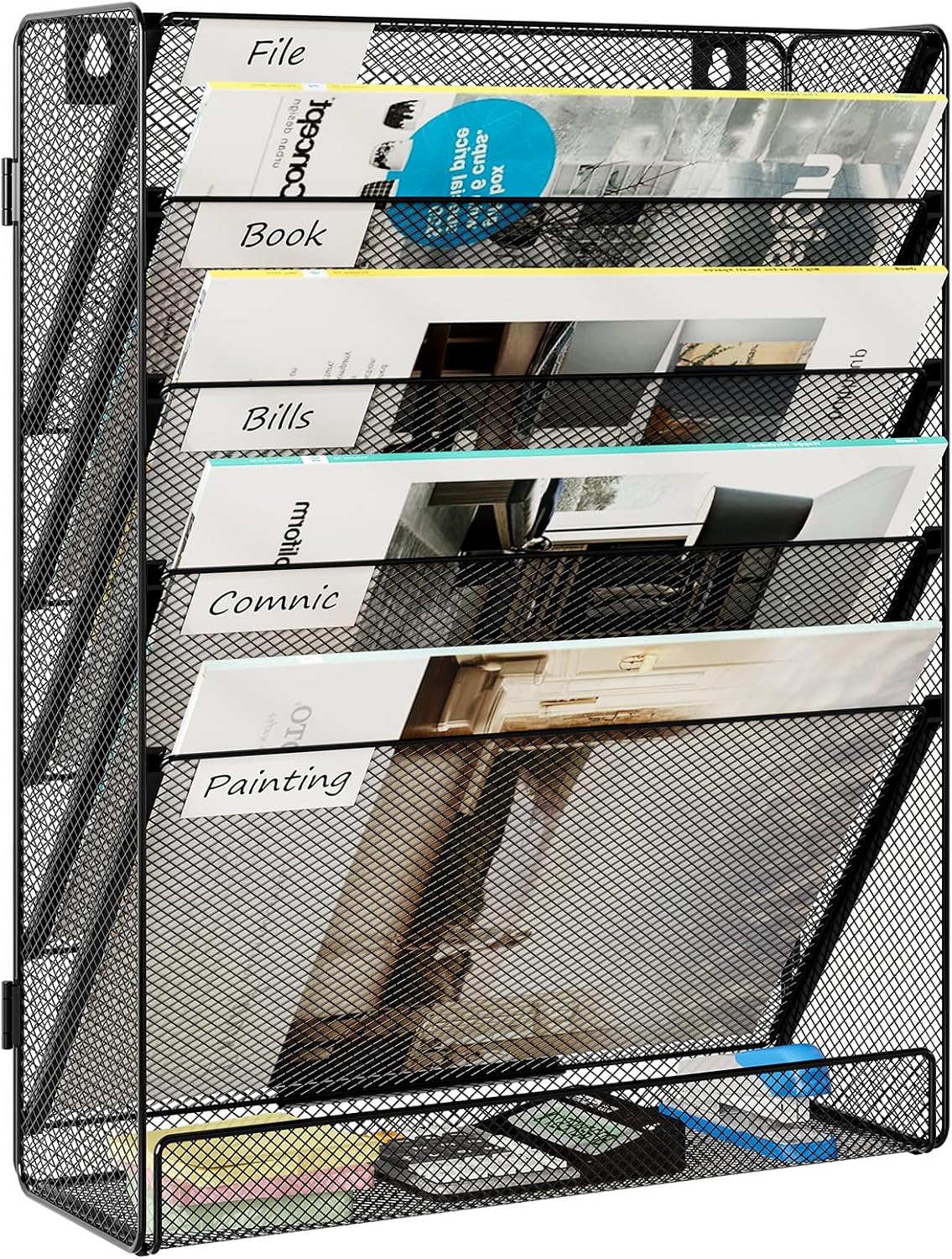 Amazon.com : Solinxe Office Supplies Wall File Holder 6 Tier Hanging ...